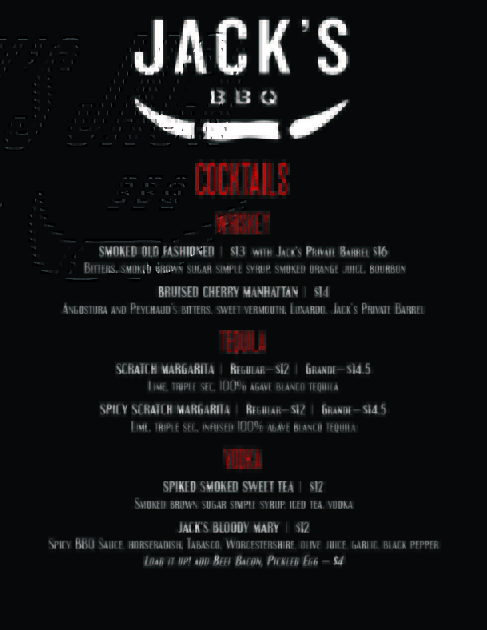 Menu - Jack's BBQ