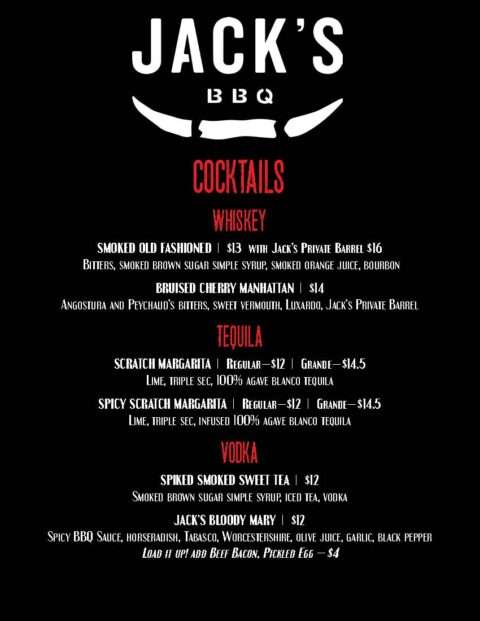 Menu - Jack's BBQ